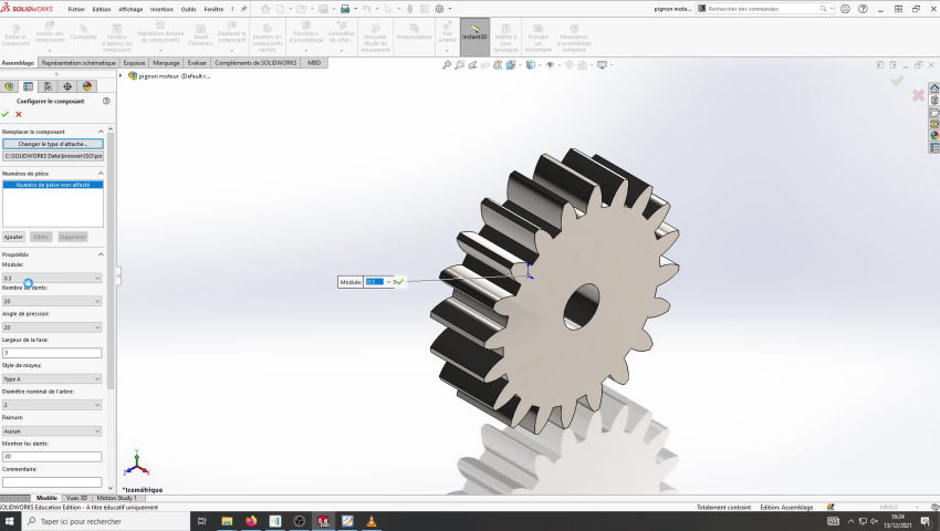 creation pignon simple SolidWorks - Sciences & Technologies