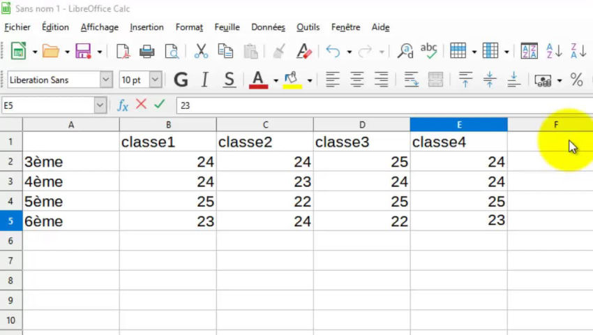 TP tableur-5ème-exercice1 - Sciences & Technologies