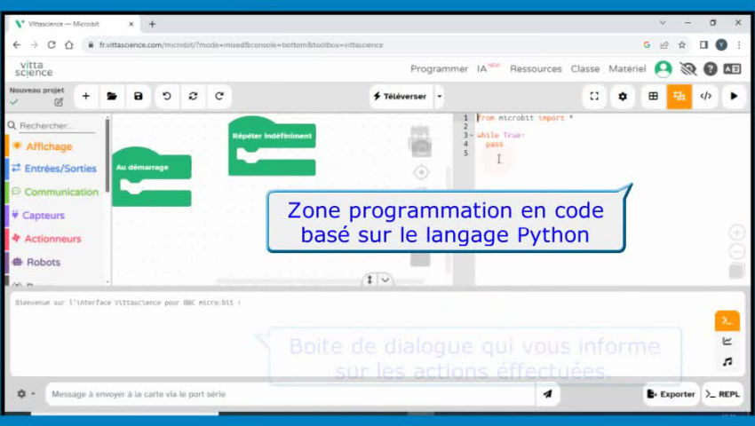 Présentation programmation carte Microbit sur Vittascience - Sciences ...