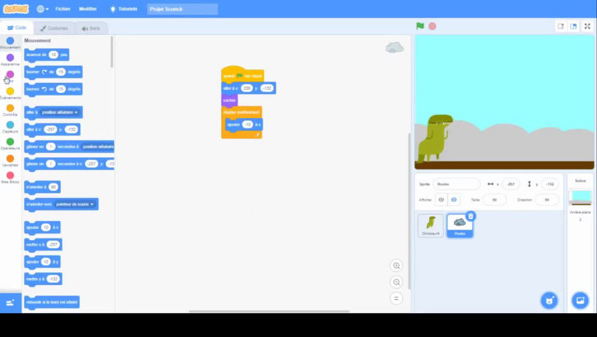 Comment créer le jeux du dino avec Scratch - Sciences & Technologies